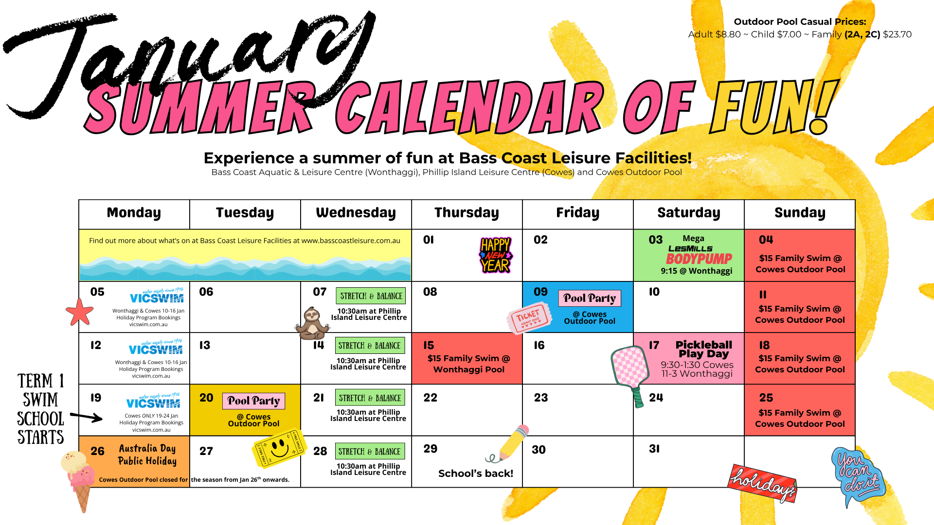 Summer Calendar of Fun - Bass Coast Leisure